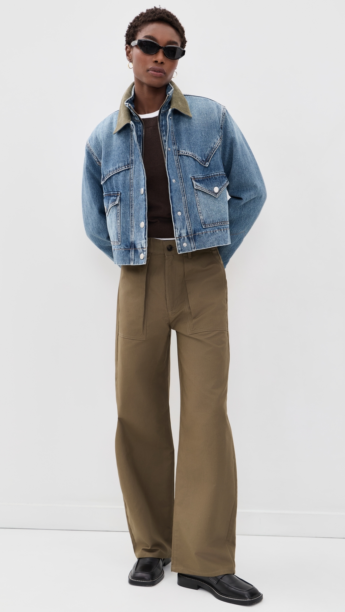 VERONICA BEARD Veronica Beard Jean Wegner Denim Jacket with Corduroy Trim